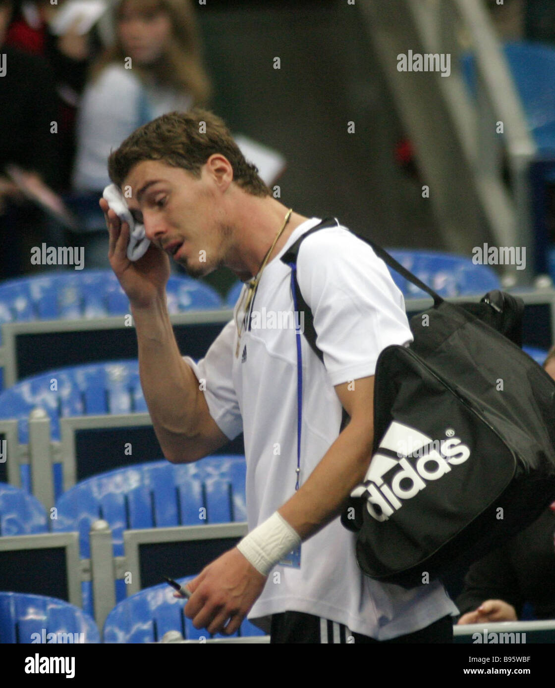 Russia s Marat Safin won the tennis Kremlin Cup 2004 first round Stock ...