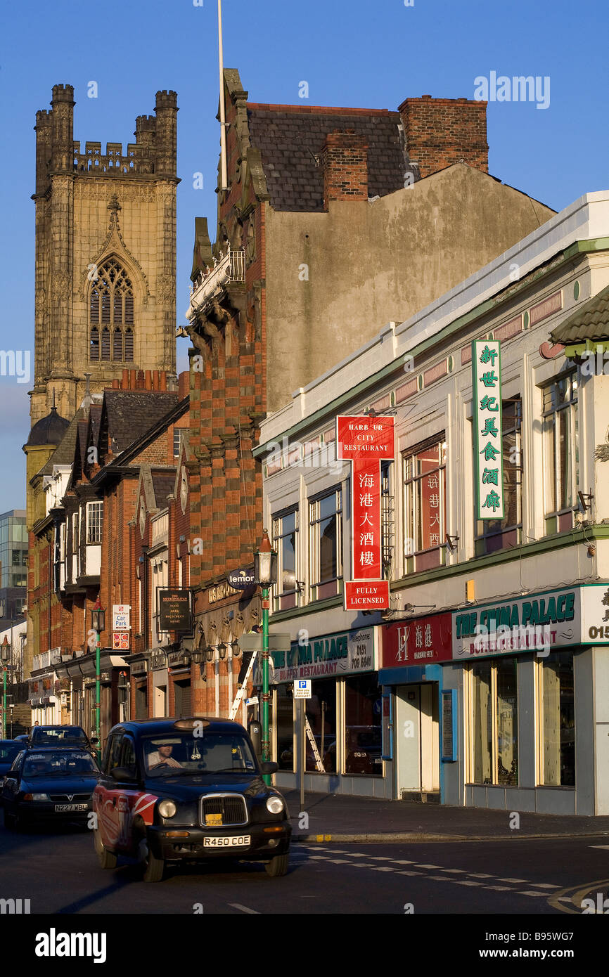 United Kingdom, Liverpool, Berry Street, Chinese district and Saint ...