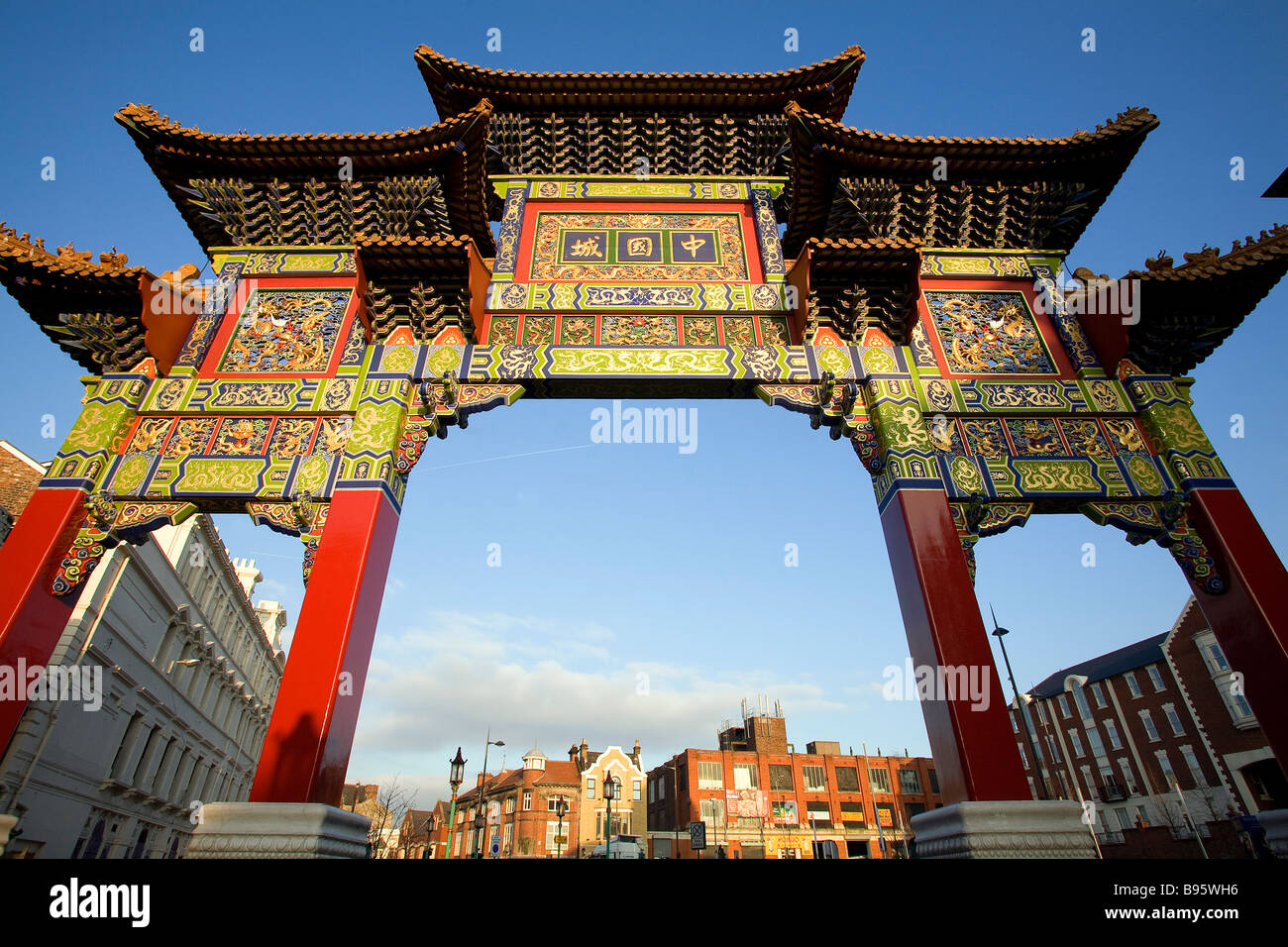 United Kingdom, Liverpool, Nelson Street, Chinatown, ceremonial Chinese ...