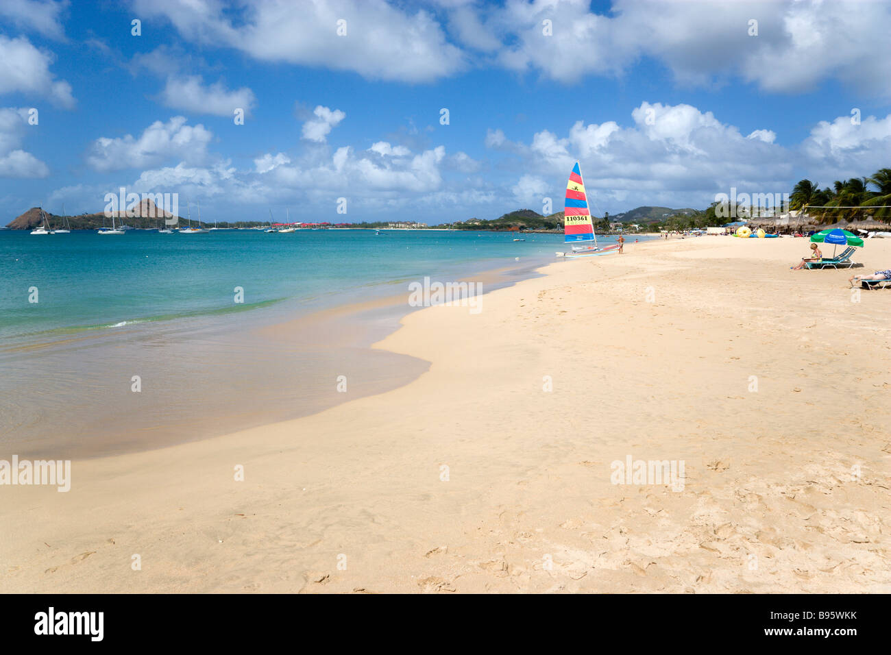 WEST INDIES Caribbean St Lucia Gros Islet Reduit Beach in Rodney bay ...