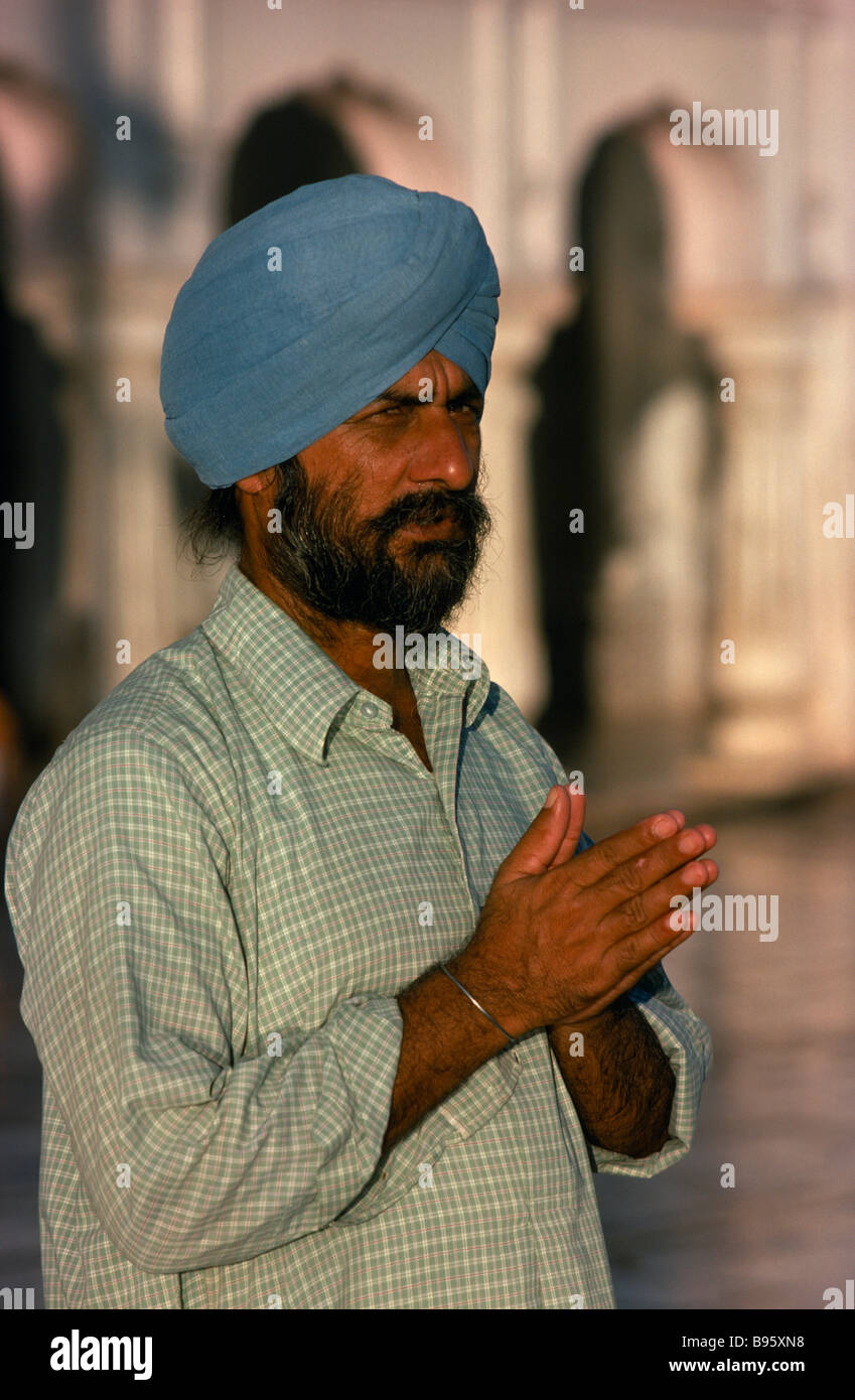 INDIA South Asia Punjab Amritsar Hari Mandir or Golden Temple. Portrait ...