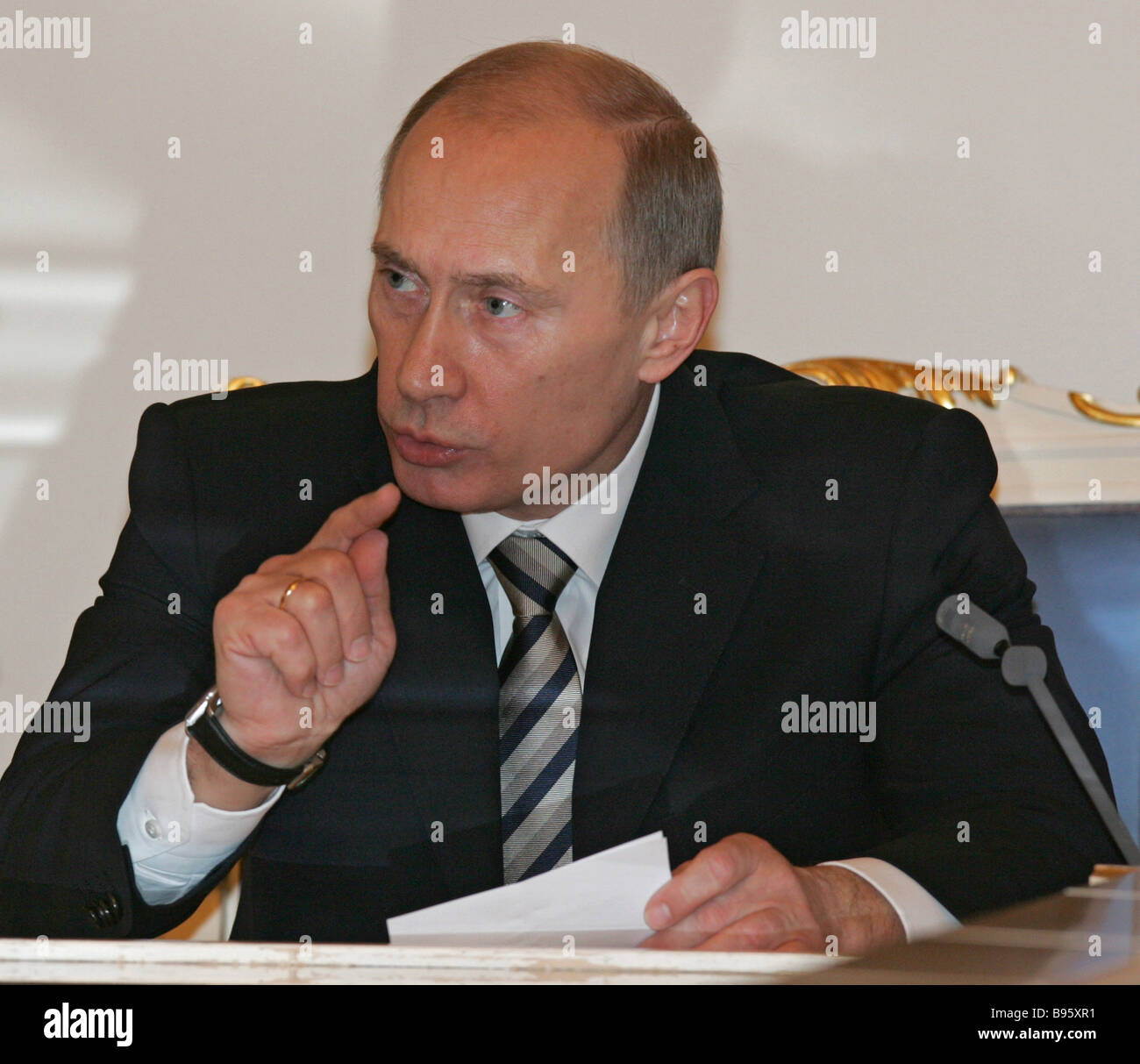 President Putin Chairs Security Council High Resolution Stock ...