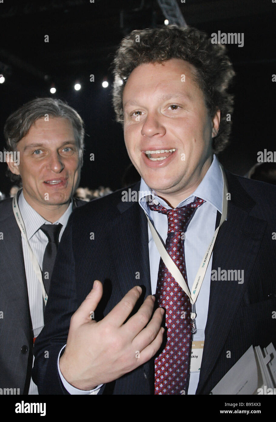 Oleg Tinkov CEO of Tinkoff and Sergei Polonsky the president Mirax ...