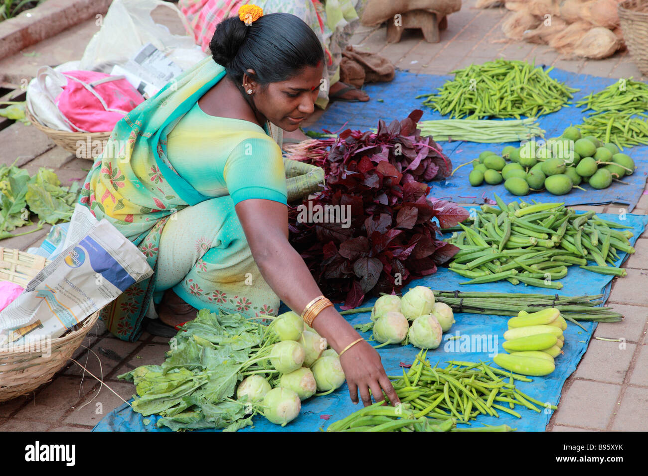 India Goa Panaji Panjim market woman Stock Photo - Alamy