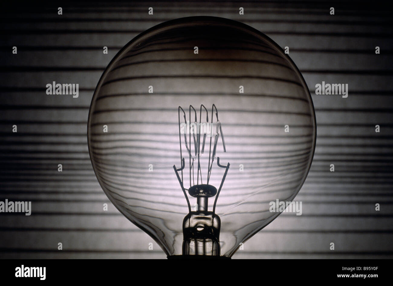 POWER Light Electric light bulb showing the wire element Stock Photo ...