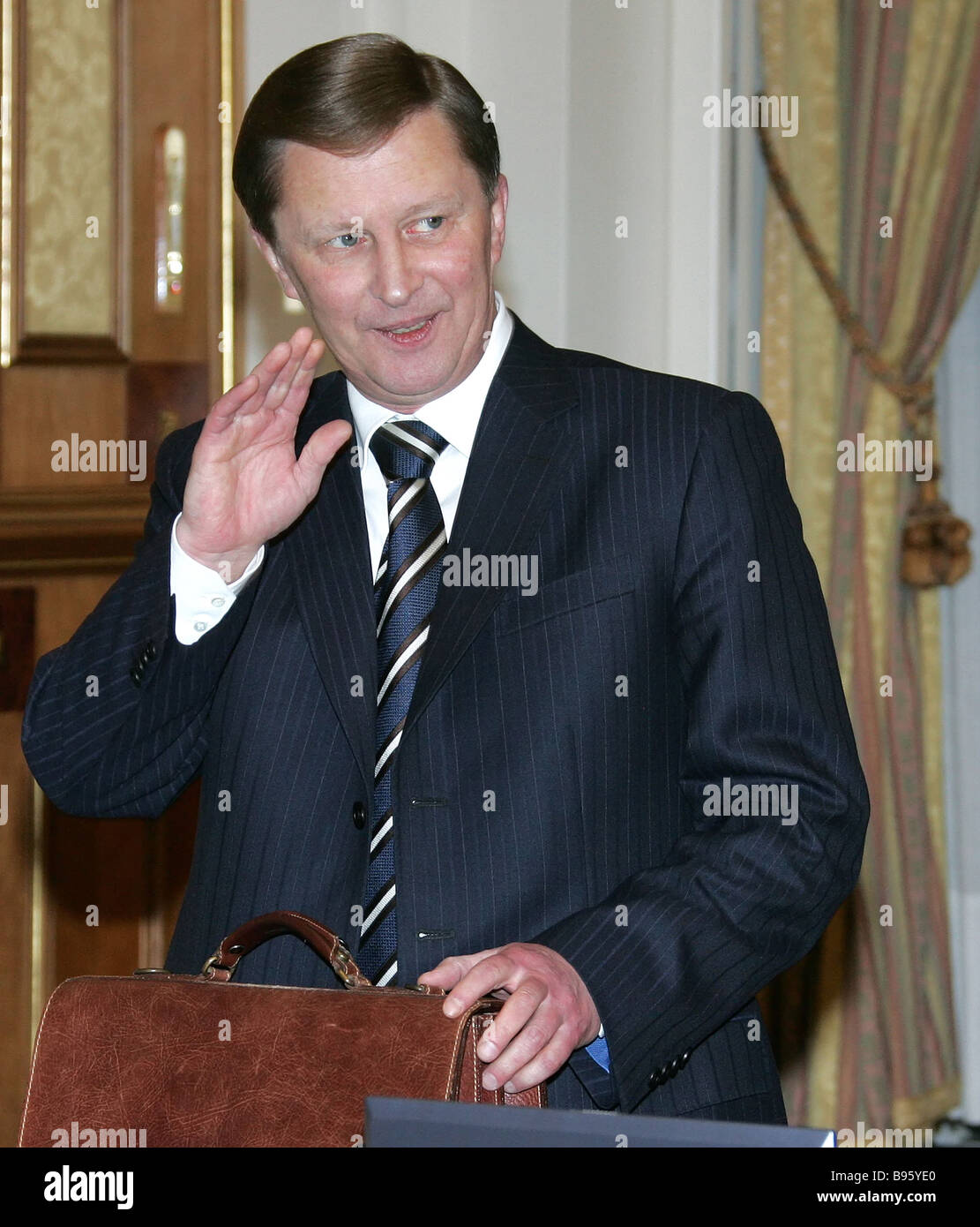 Russia s First Deputy Prime Minister Sergei Ivanov at a Government ...
