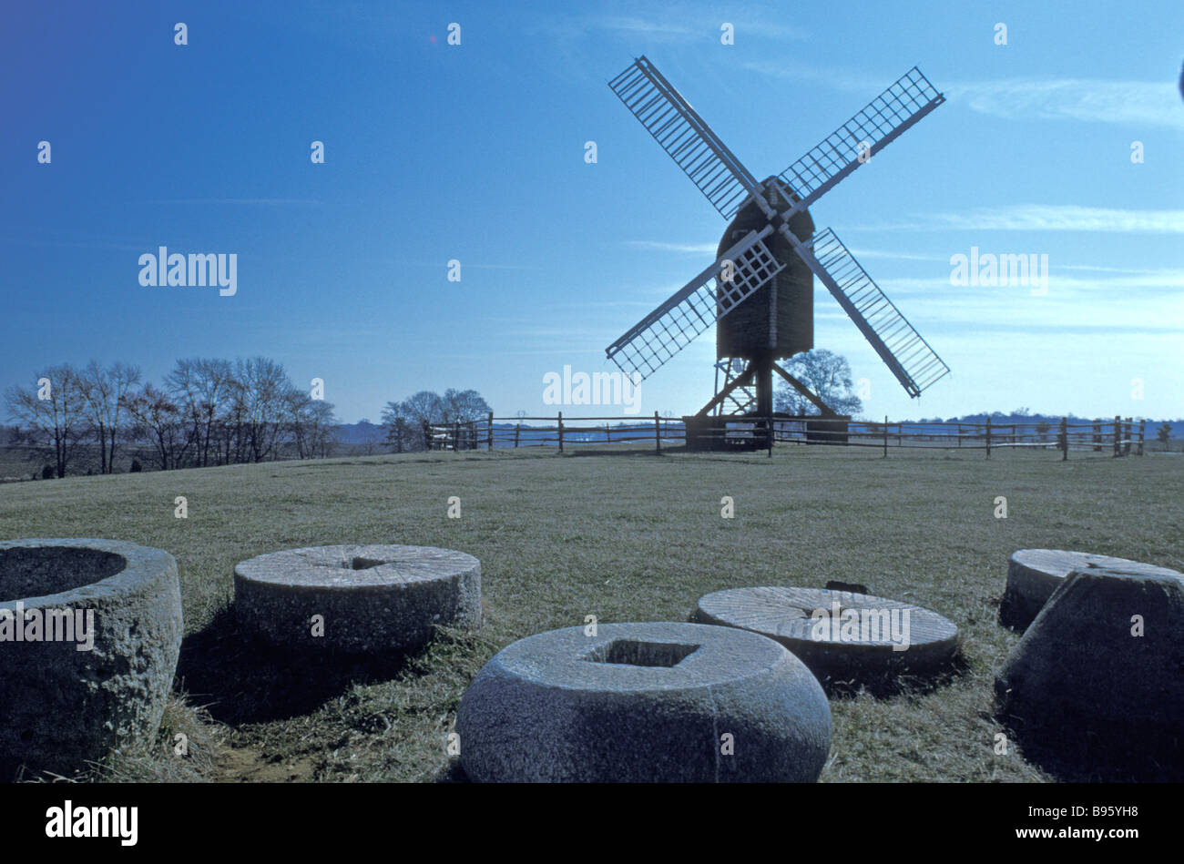 Windmill on Flowerdew Hundred Plantation Stock Photo - Alamy