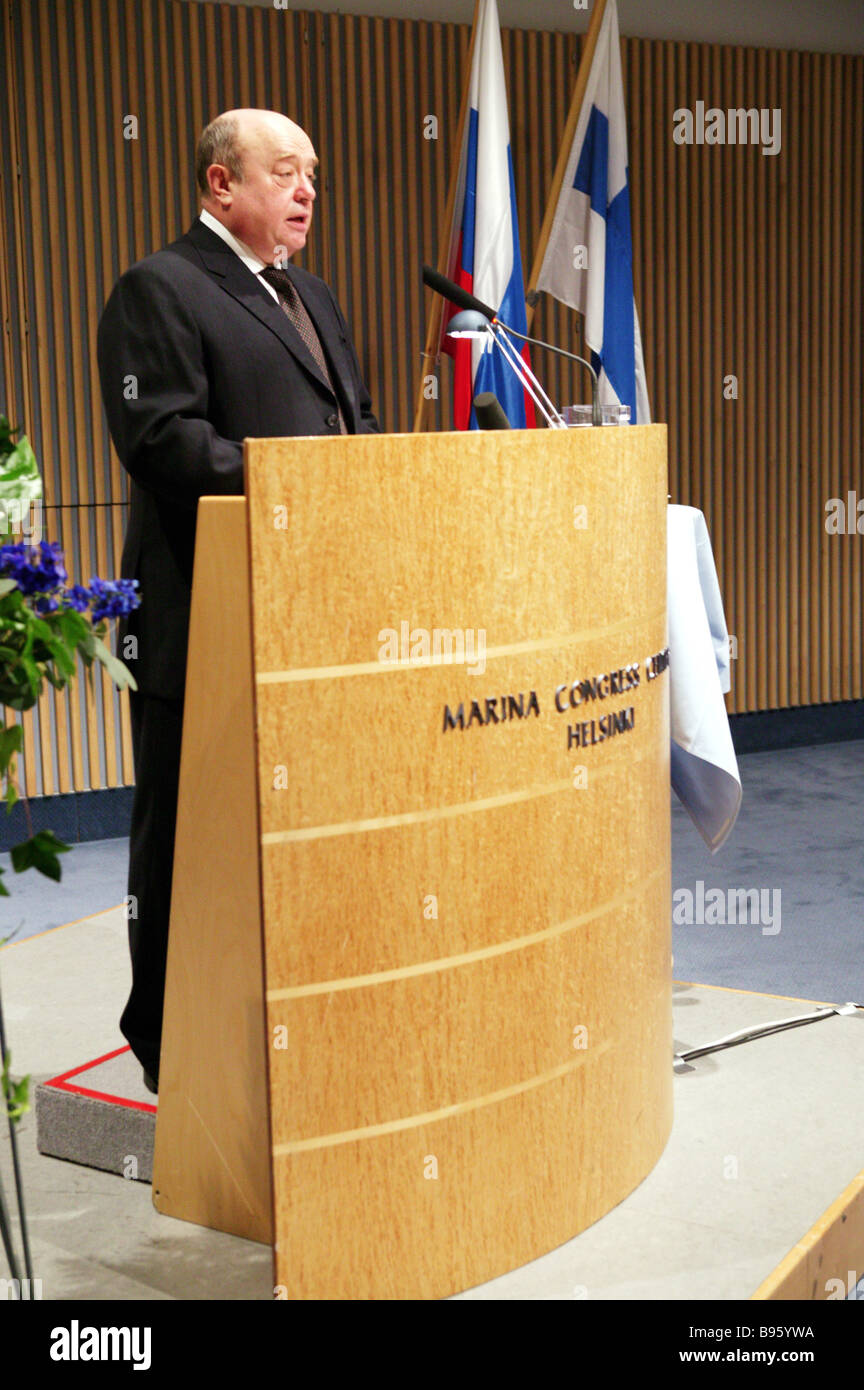Russian Prime Minister Mikhail Fradkov at the opening ceremony of the ...