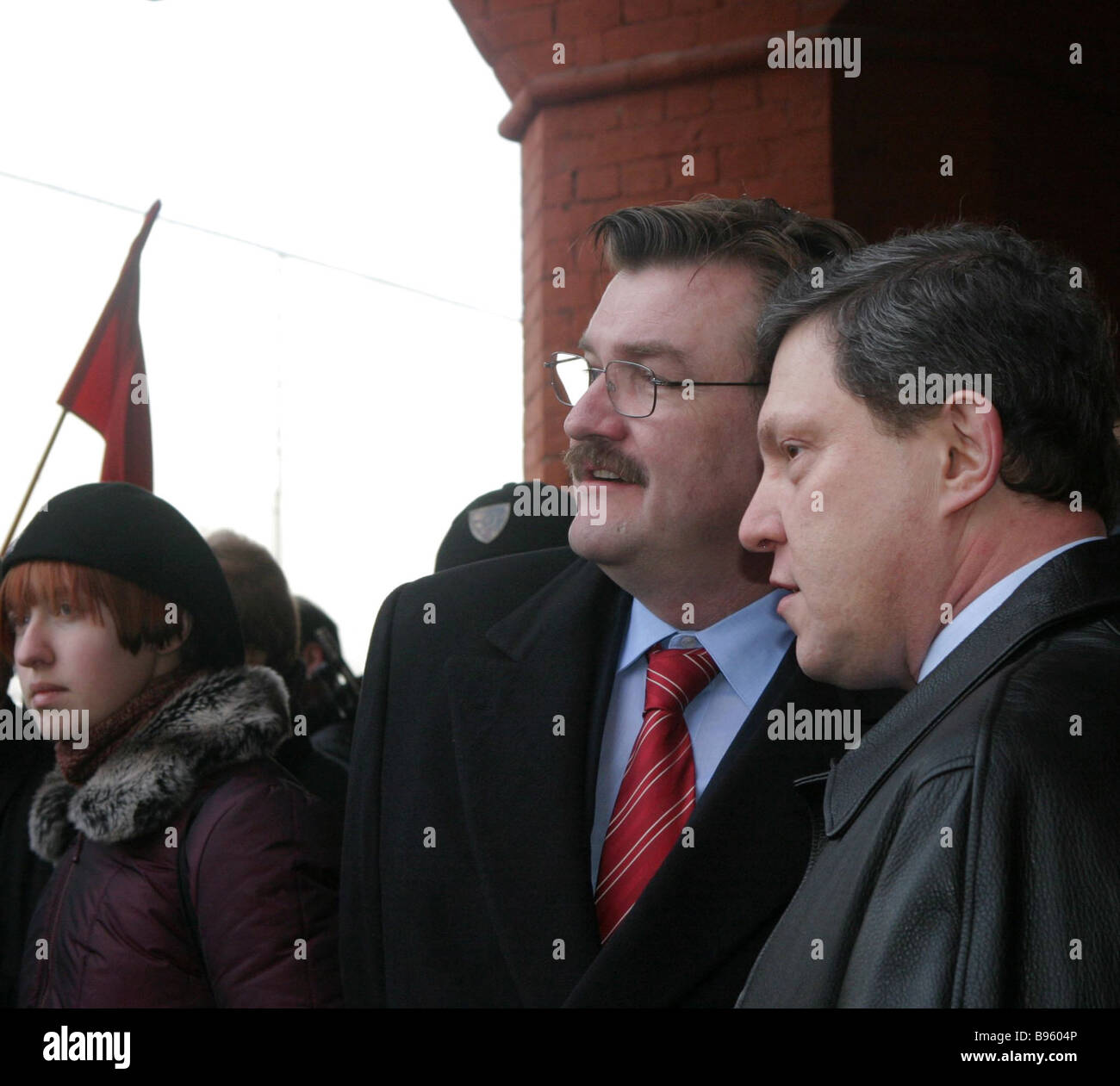 Grigori Yavlinsky YABLOKO party leader right and Evgeni Kiselev Moscow ...