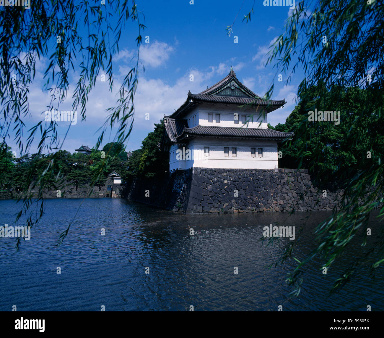 JAPAN Asia Honshu Tokyo Imperial Palace seen across water of the moat ...