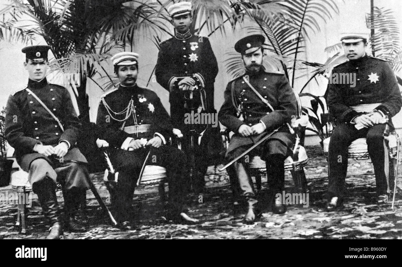 Emperor Nicholas II second right and Grand Duke Mikhail Alexandrovich ...