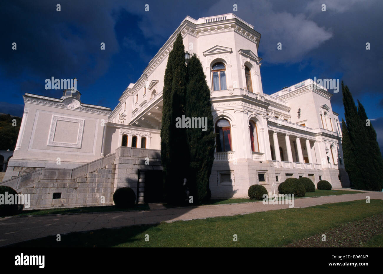 UKRAINE Yalta Livadia Palace. Exterior view from the grounds Stock ...