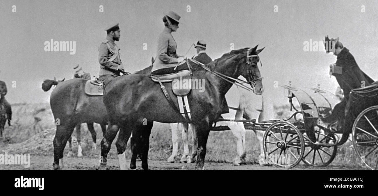 Nicholas II s mother Maria Fyodorovna left in the carriage is taking a ...