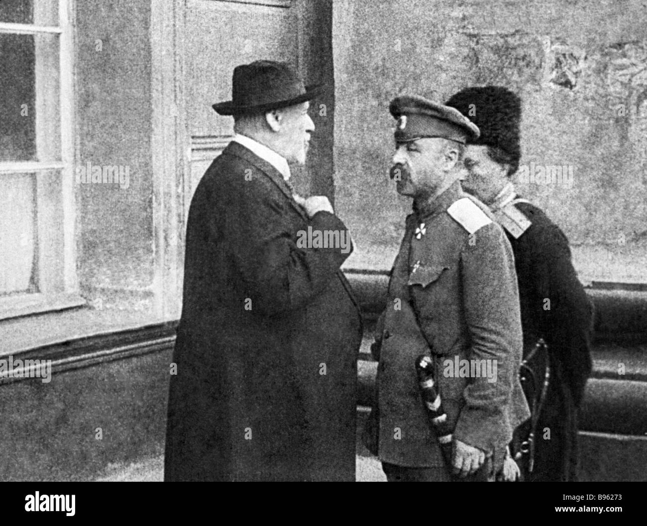 Duma Speaker Mikhail Rodzyanko left General Aleksei Kaledin center and ...