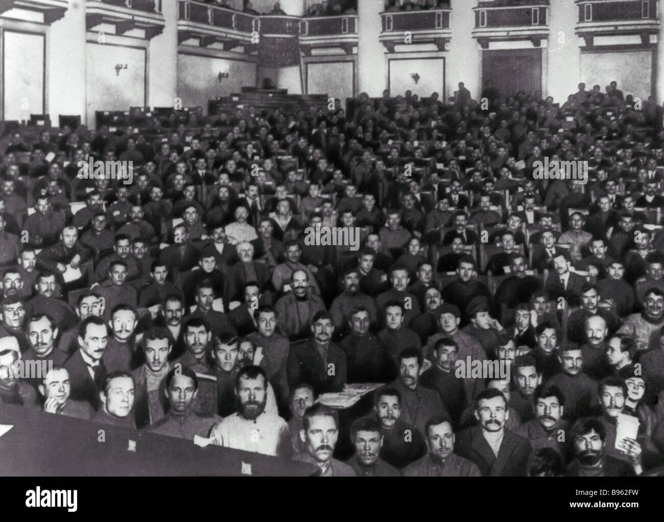 3rd All Russia Congress of Soviets delegates in the conference hall ...
