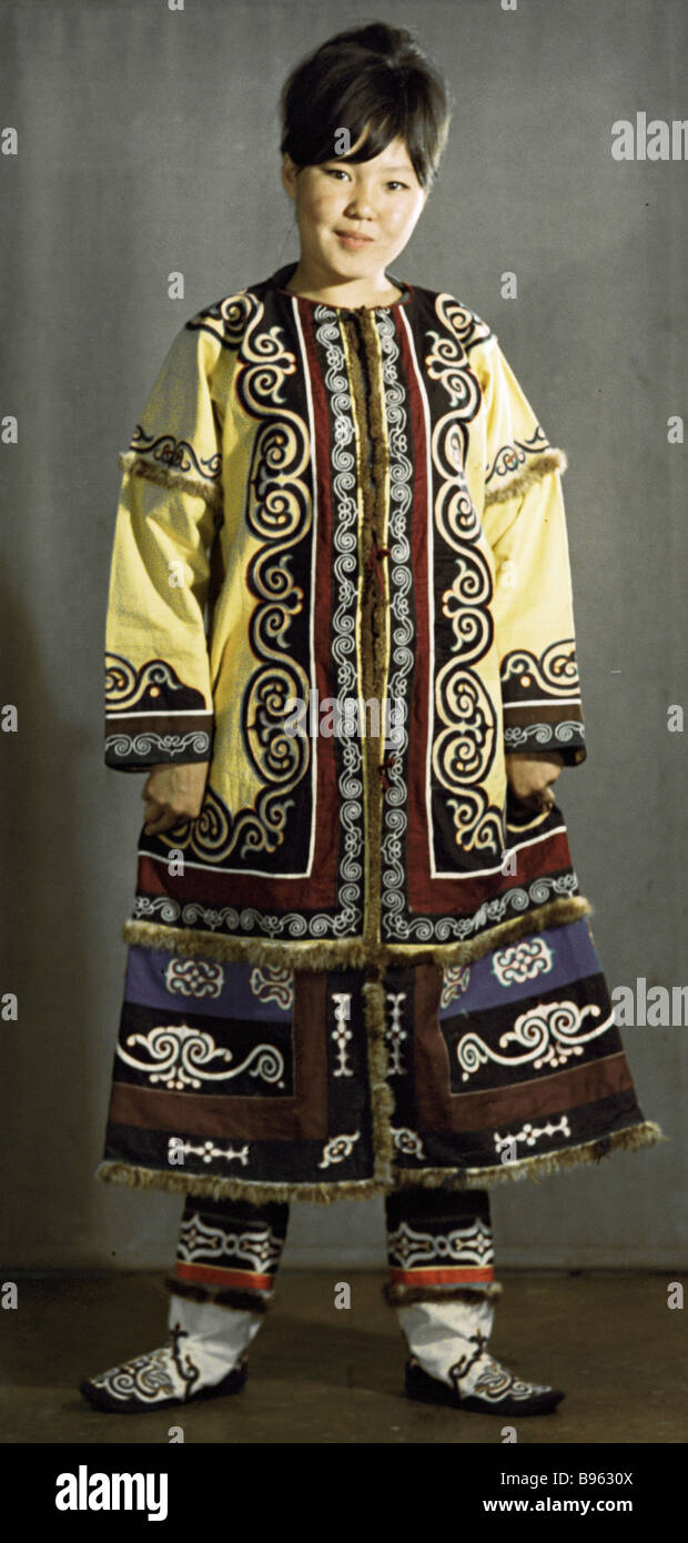 Ulchi women s wedding robe Stock Photo - Alamy