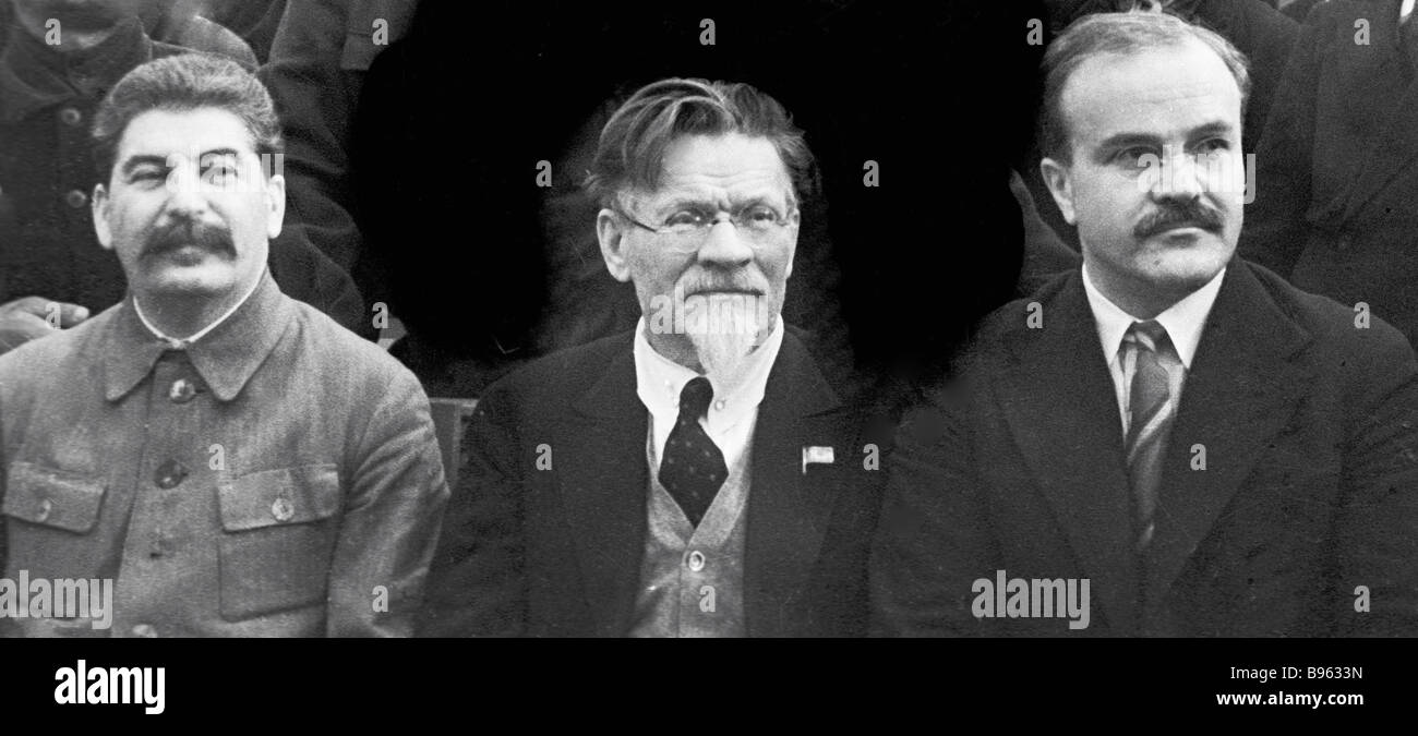 Left to right Soviet Communist Party general secretary Josef Stalin ...