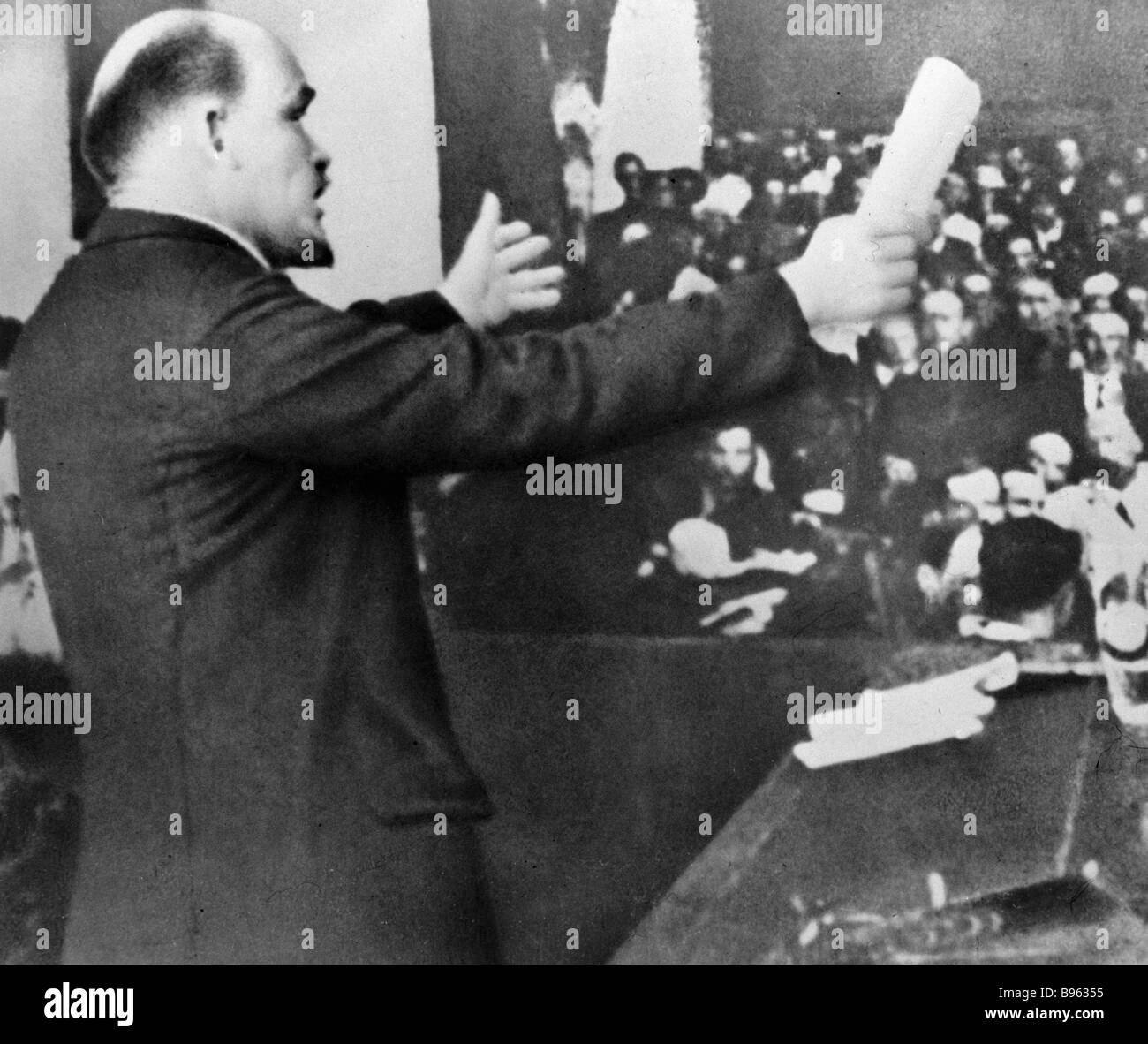 Vladimir Lenin speaking about the international situation and the main ...