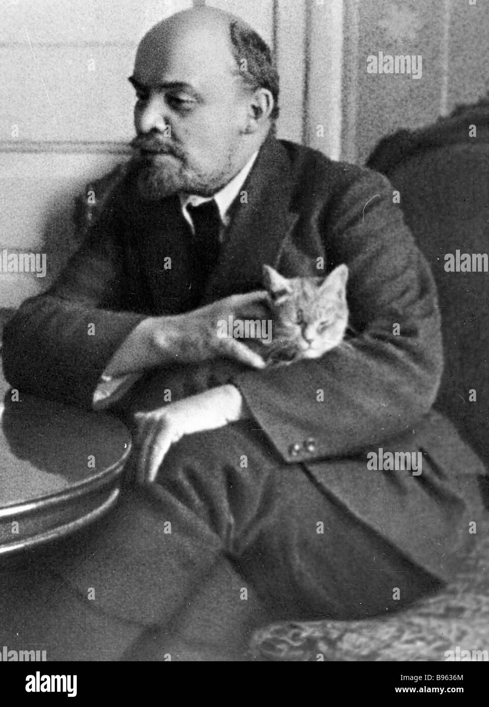 Vladimir Lenin in his Kremlin apartment talking to the American ...