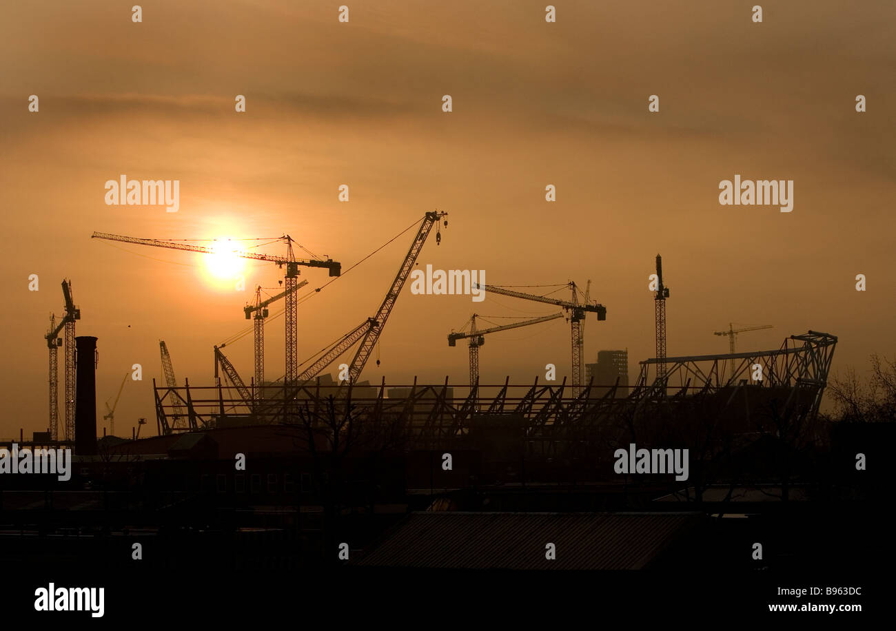 General view of the 2012 Olympic building site in east London as the ...