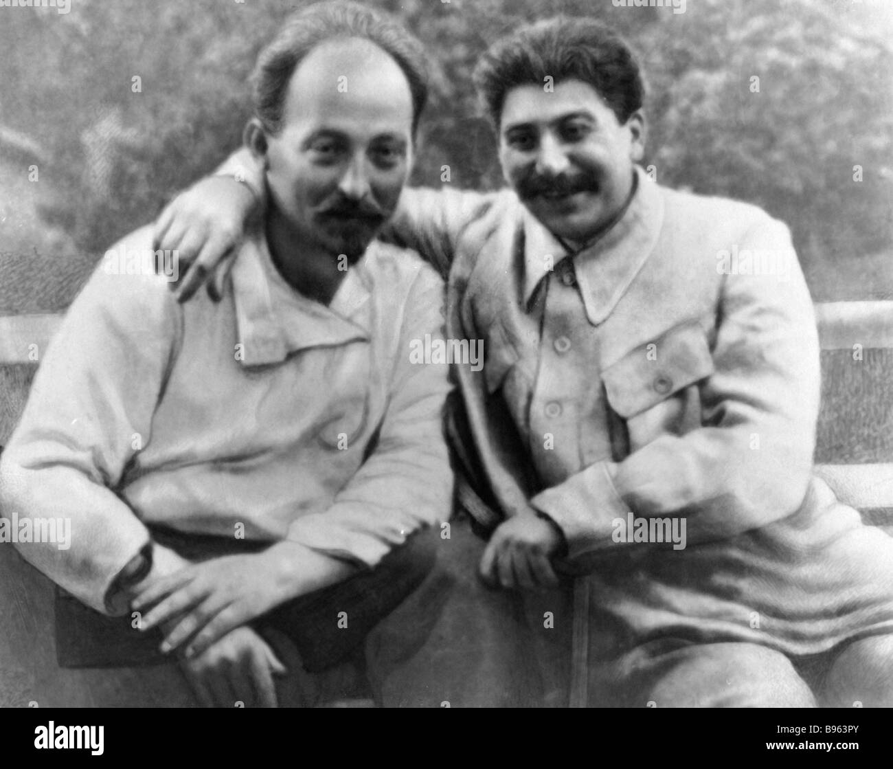 Josef Stalin right and Felix Dzerzhinsky left recreating Stock Photo ...