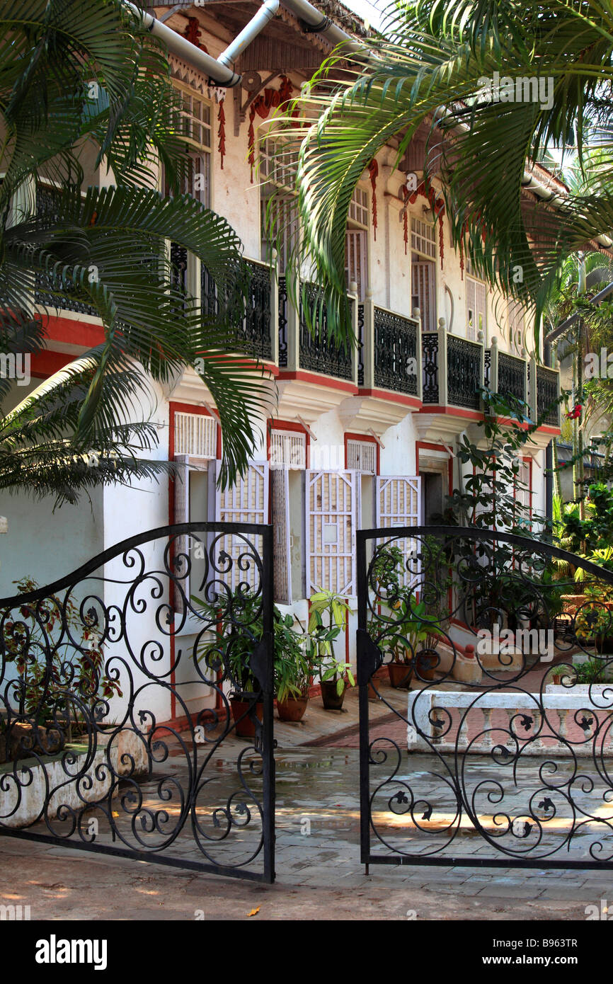 India Goa Panaji Panjim street scene portugese colonial architecture ...