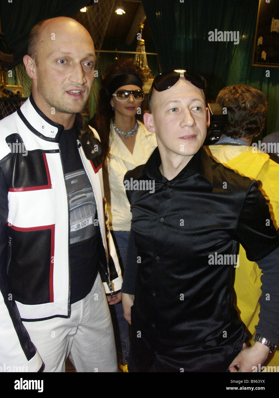 Fashion designer Andrey Sharov right and actor Gosha Kutsenko at the ...