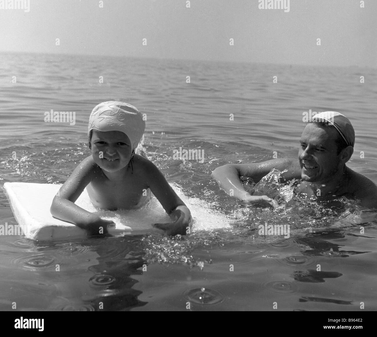 Soviet cosmonaut Vladimir Komarov right with his daughter Irina left ...