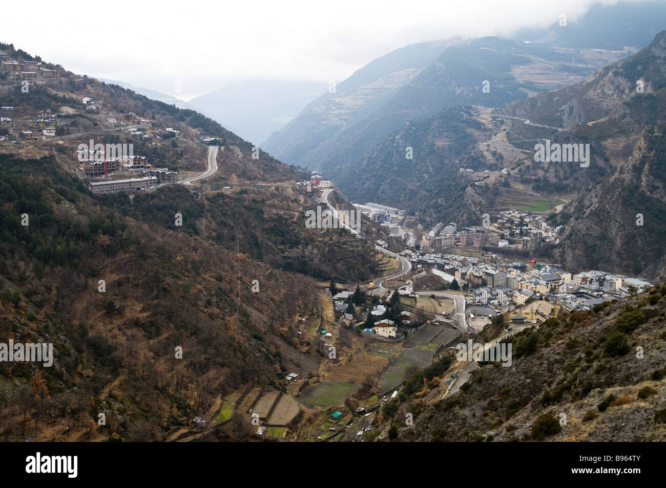 Aerial view of Andorra la Vella Stock Photo - Alamy