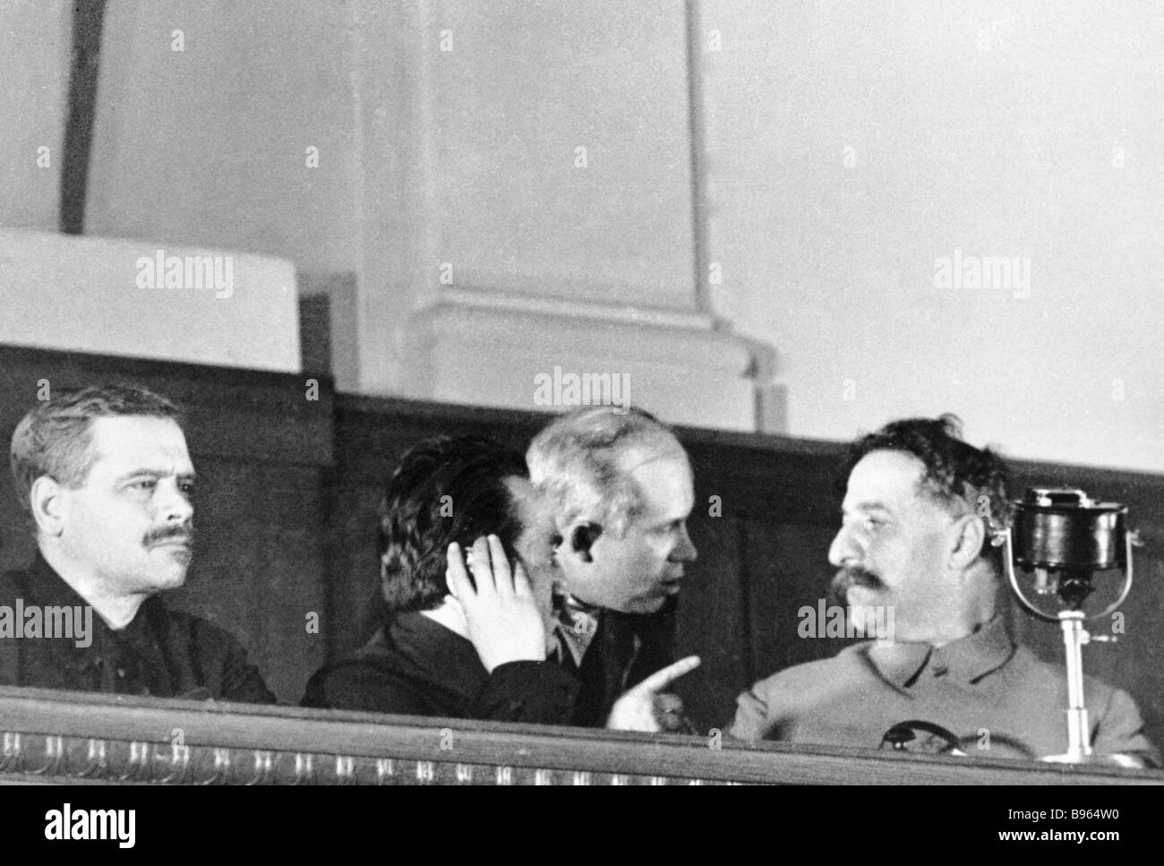 Sergo Ordzhonikidze Nikita Khrushchev Anastas Mikoyan and Andrei ...