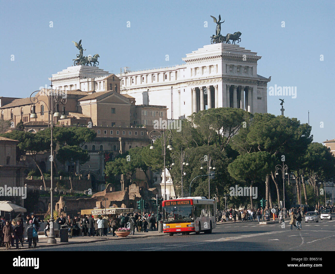 Venice Palace on Venice Square in Rome Stock Photo - Alamy