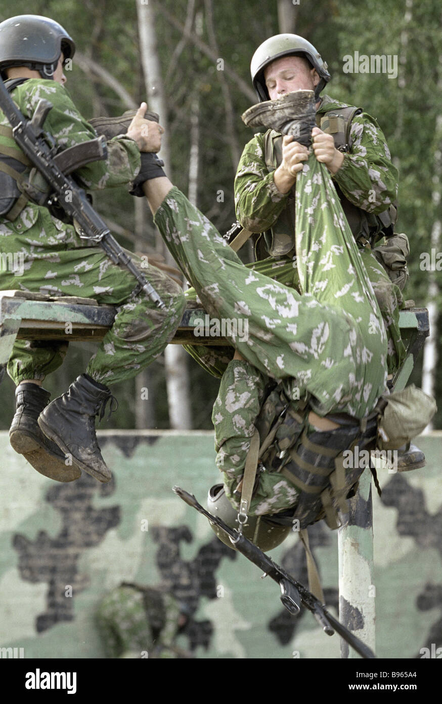 The Interior Ministry s special force working out at their base s fire ...