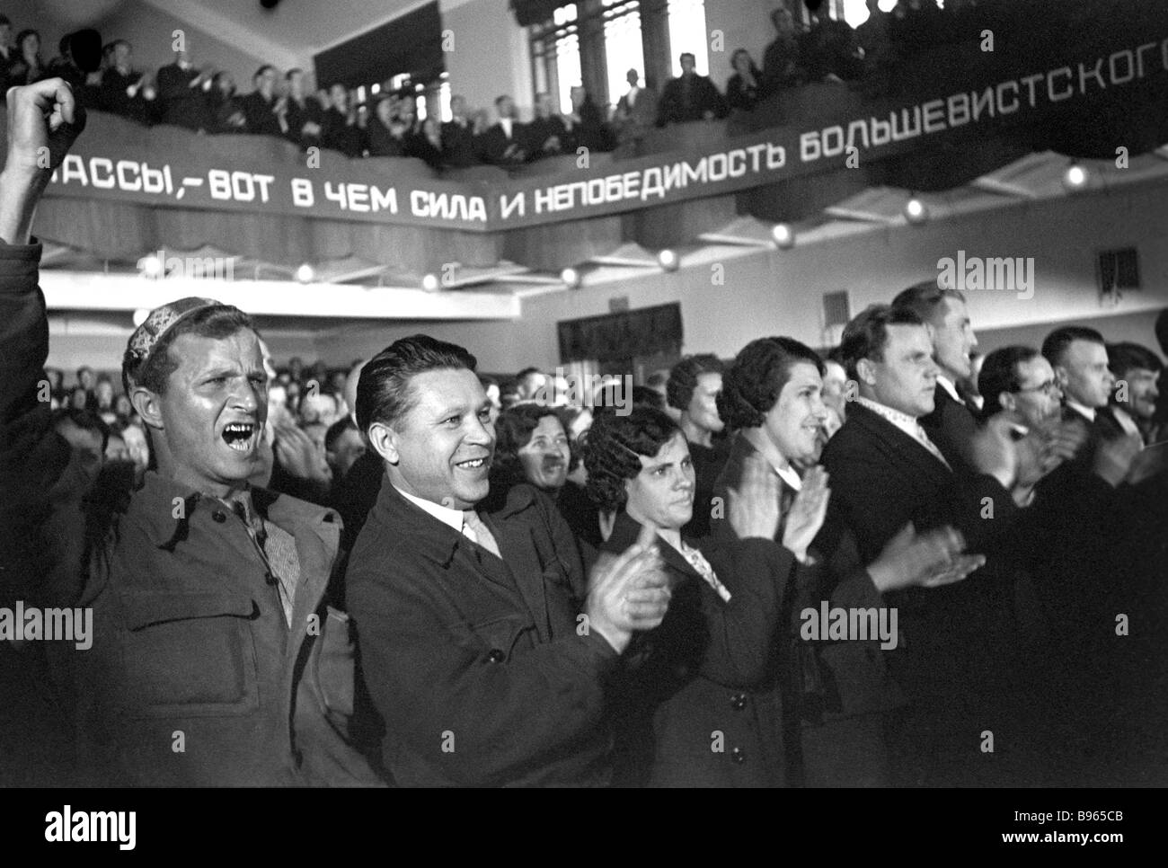 December 1937 Moscow residents holding meeting in connection with ...