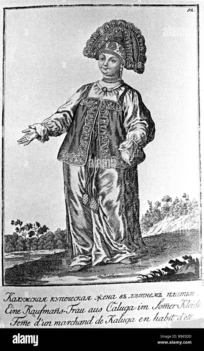 The Kaluga Woman by Khristofor Rot Etch 1776 The State Russian Museum ...