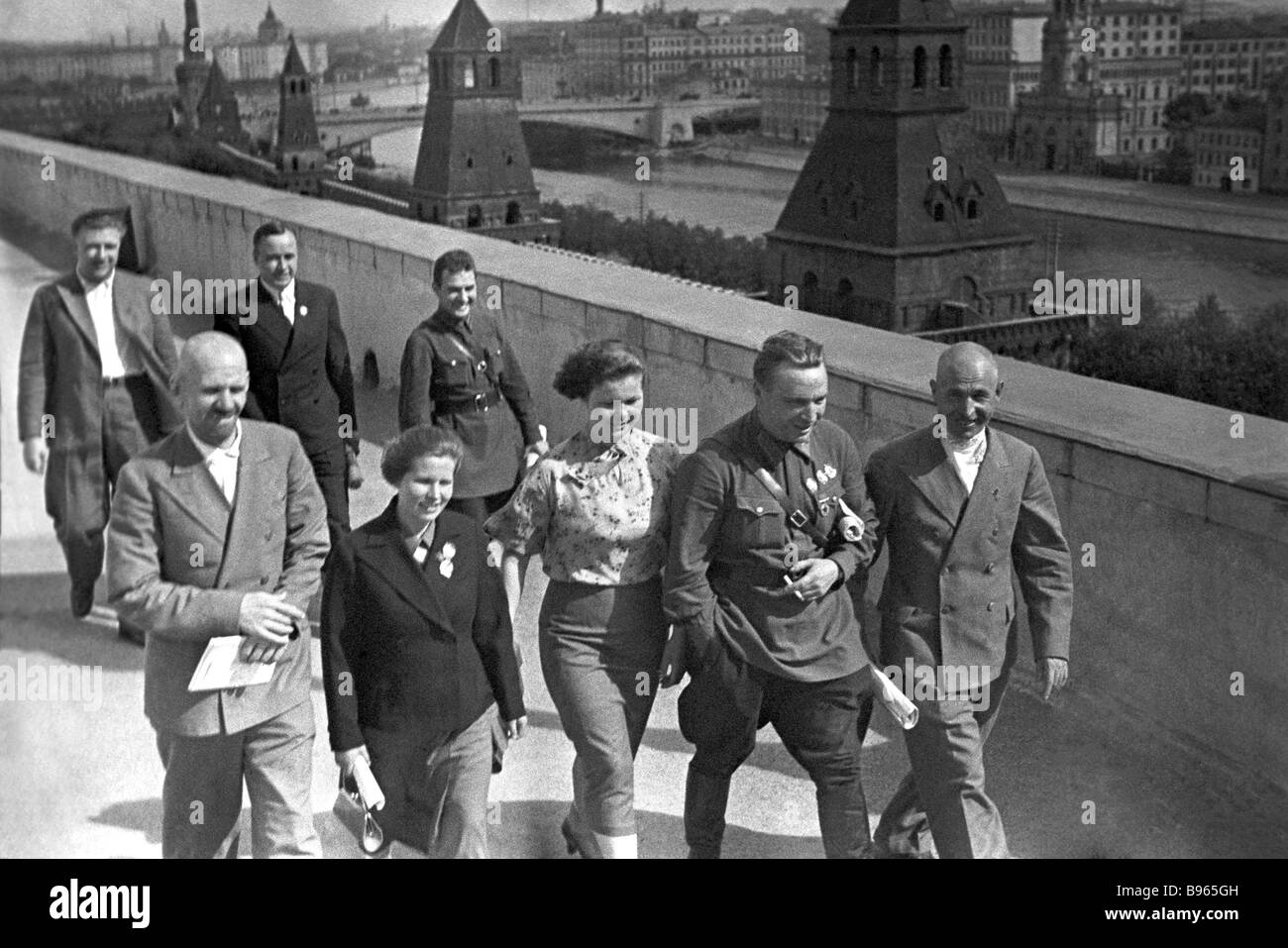 Test Pilot and Hero of the Soviet Union Valery Chkalov second right who ...