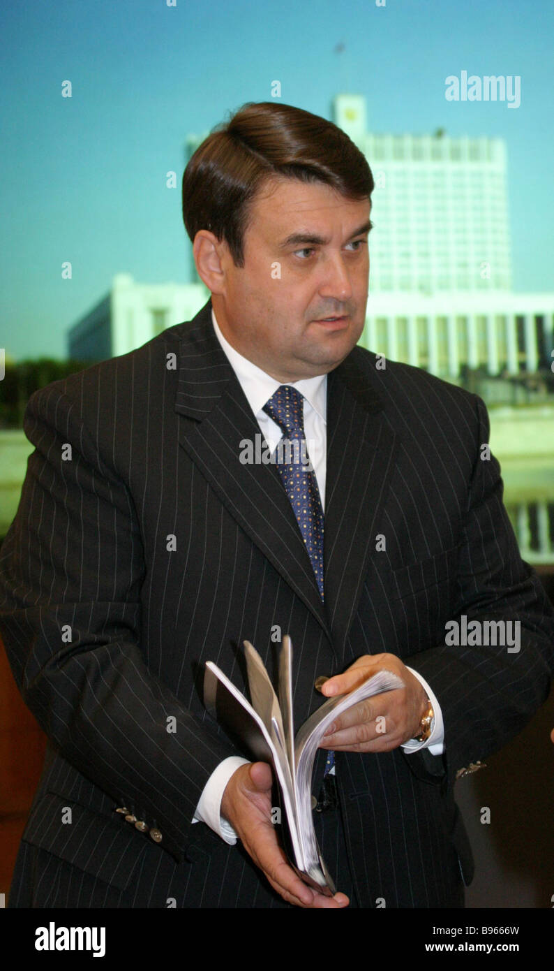 Igor Levitin Russia s Transport Minister during a Cabinet session Stock ...
