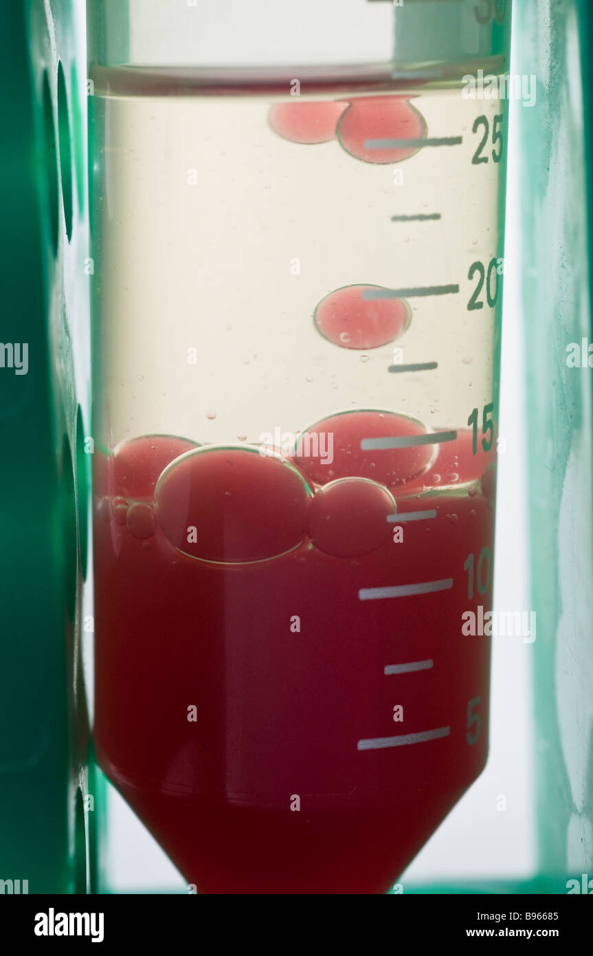 Phase separation in a test tube Stock Photo - Alamy