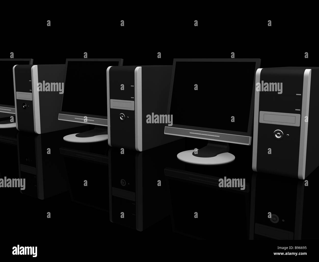 line of pc´s Stock Photo - Alamy