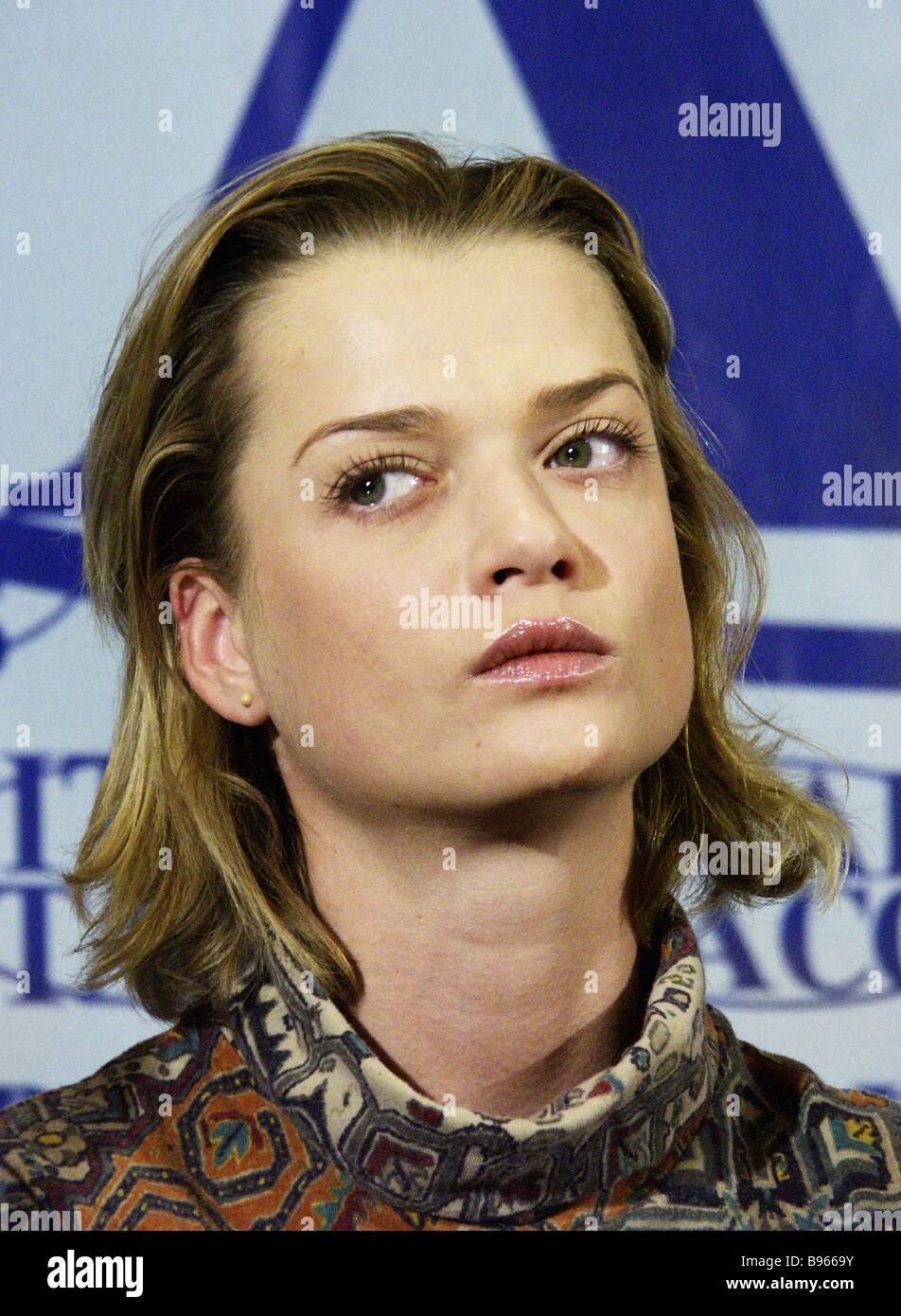 Olympic champion gymnastics Svetlana Khorkina at the news conference ...