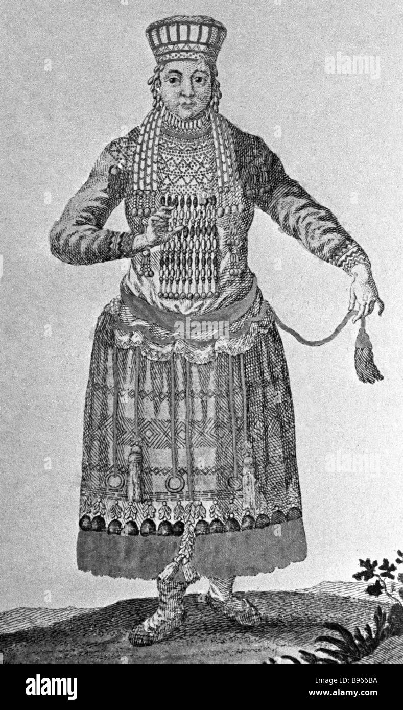 Reproduction of The Mordva Woman etching illustration from the book The ...