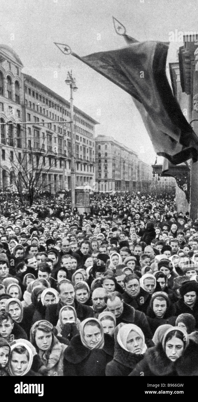 Moscow residents and guests during the funerals of Joseph Stalin in ...