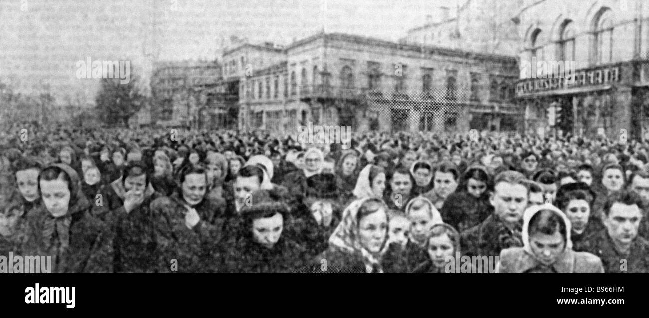 A mourning rally during Joseph Stalin s funeral Riga Latvia Stock Photo ...