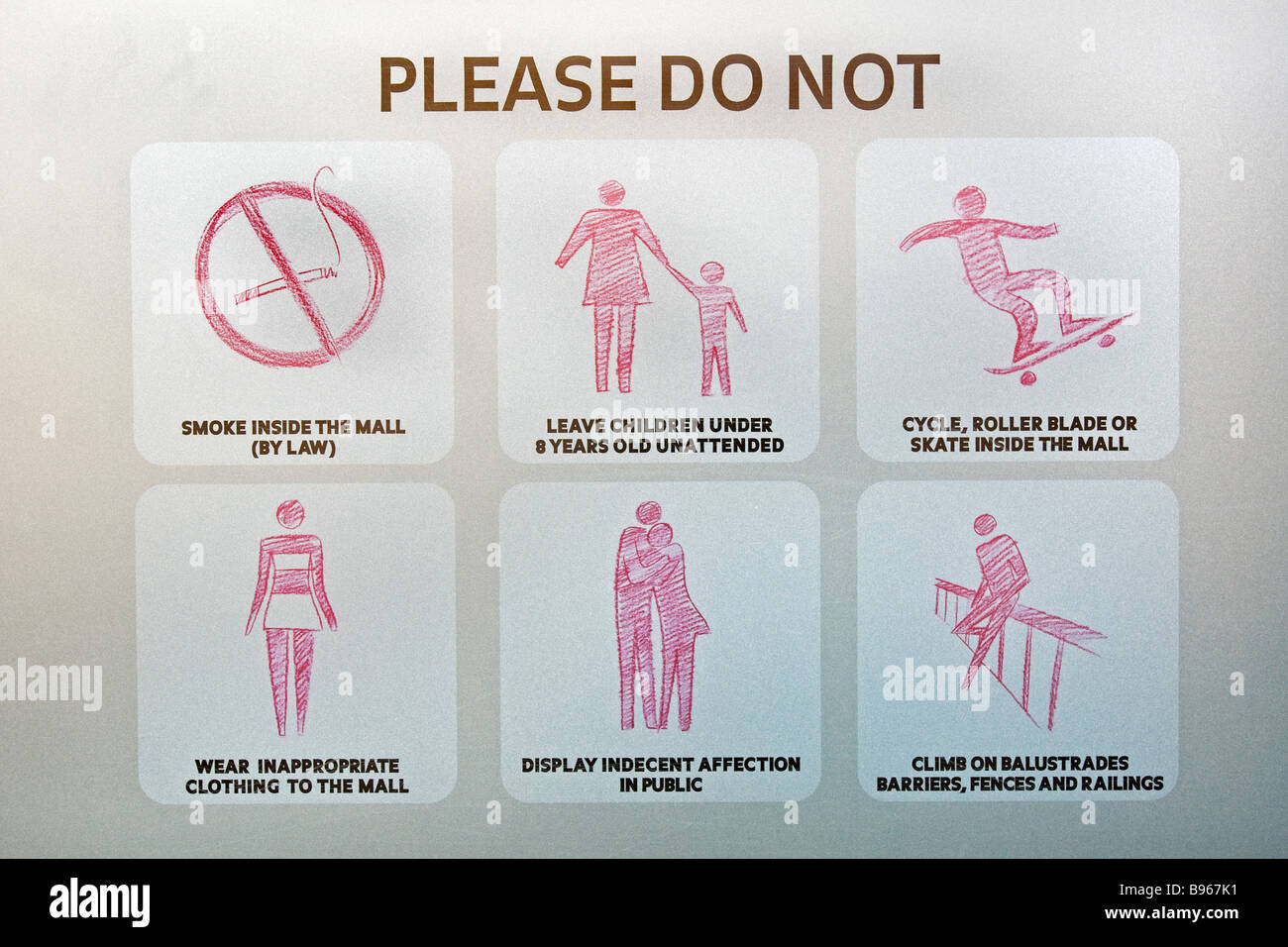 Prohibitions Dubai United Arab Emirates Stock Photo - Alamy
