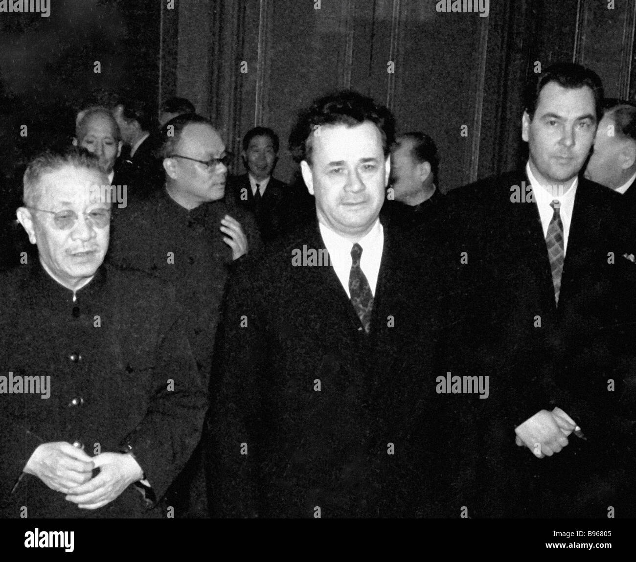 Foreign Trade Minister Nikolai Patolichev center and head of the ...