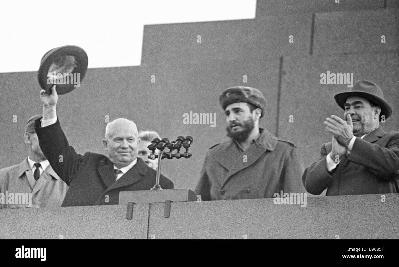 On the tribune left to right Chairman of the USSR Council of Ministers ...