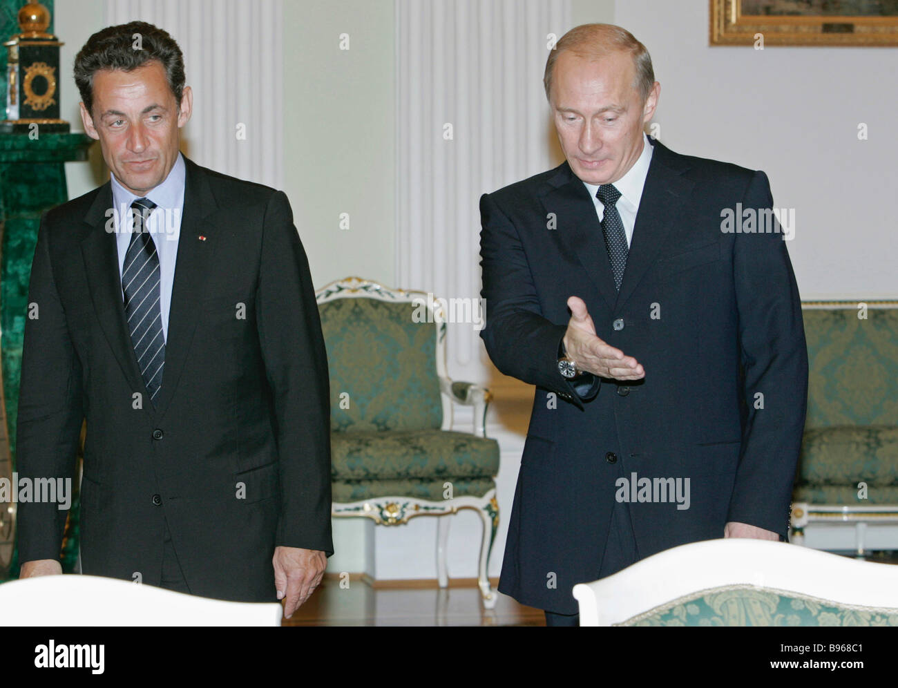 October 10 2007 French President Nicolas Sarkozy and Russian President ...