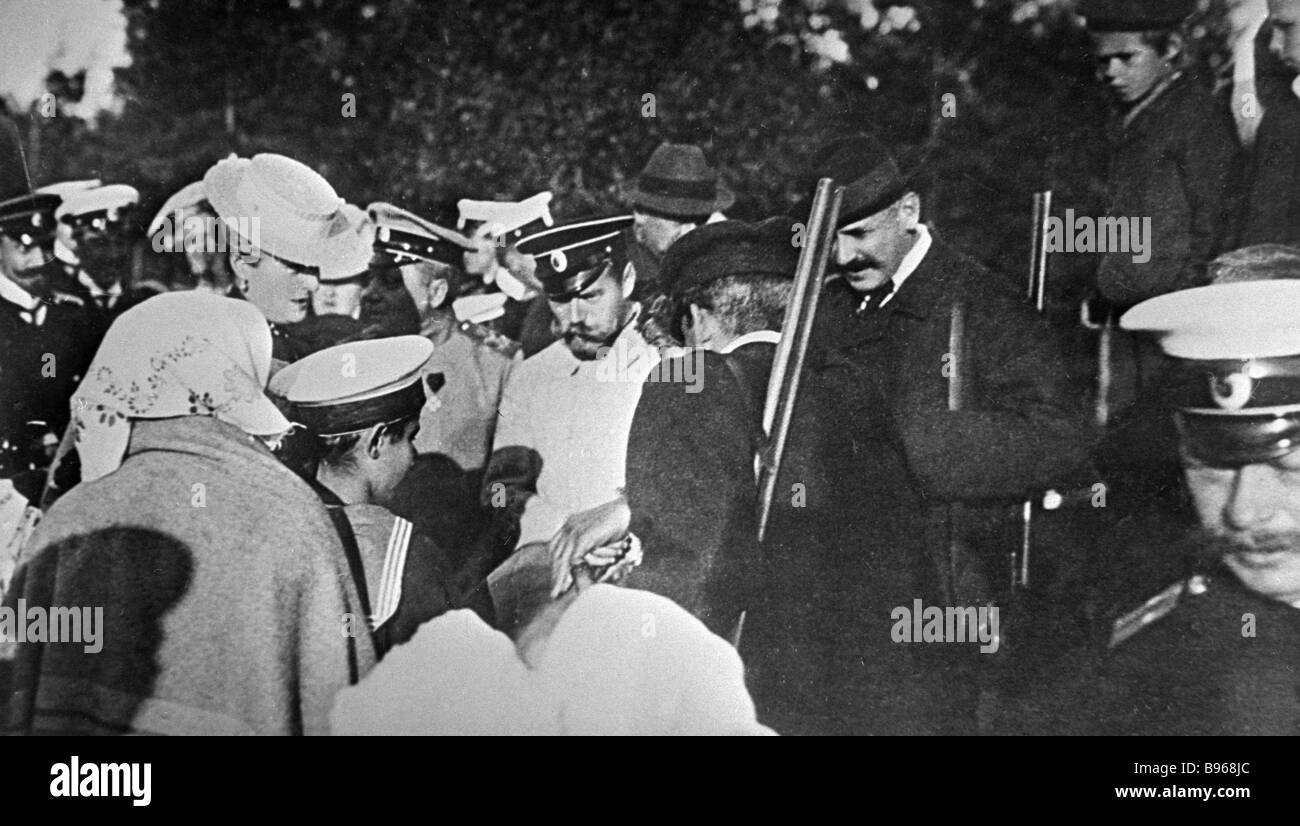 Tsar Nicholas II center and Tsarina Alexandra Fedorovna left during ...