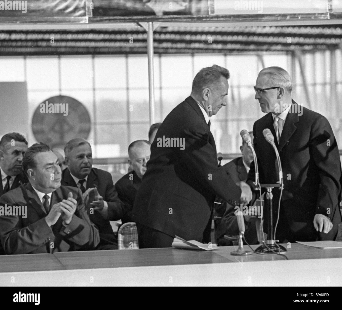Secretary General of the Soviet Communist Party Leonid Brezhnev left ...
