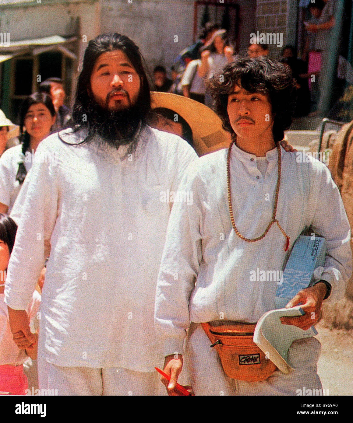 Shoko Asahara Founder And Leader Of The Japanese Based Sect Aum Shinri Kyo With One Of Its