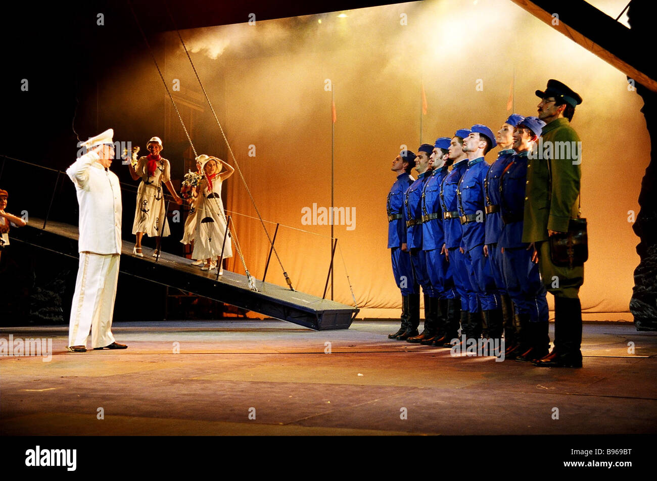 Scene from Nord Ost musical s new production shown at the Dubrovka ...